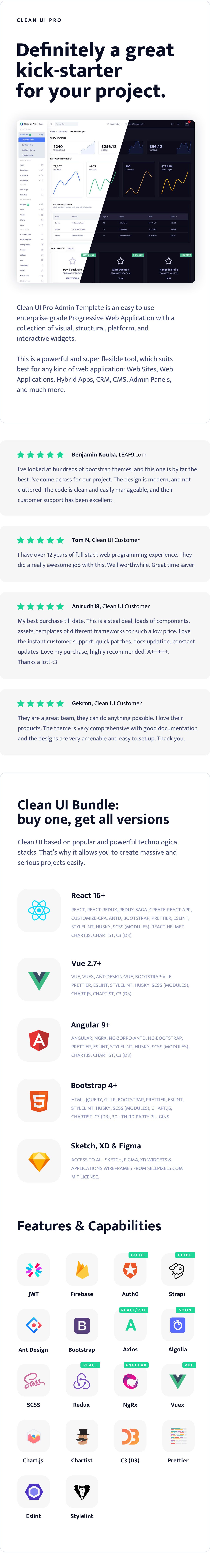 Clean UI Pro Bundle — Modular Multi Concept Admin Template - code.market