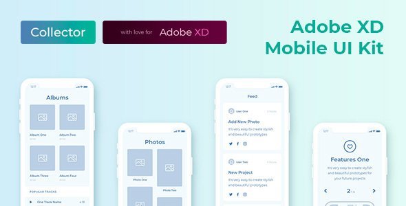 Collector – Mobile Wireframe UI Kit for AdobeXD - code.market