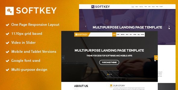 Softkey – Multipurpose Landing Page PSD Template - code.market