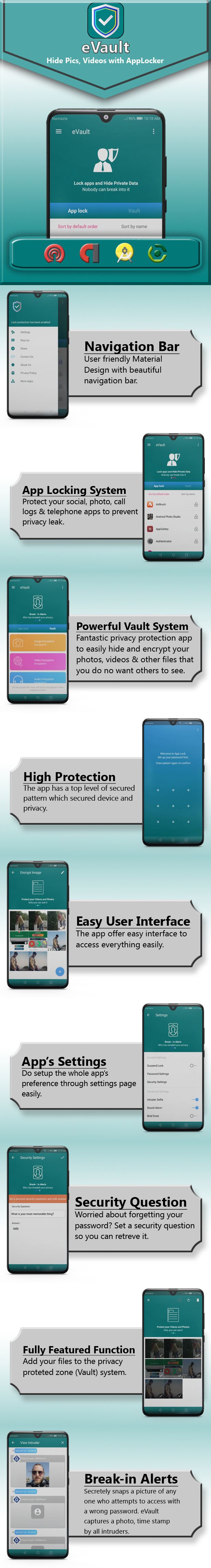 eVault - Hide Pics, Videos with AppLocker | Beautiful - code.market