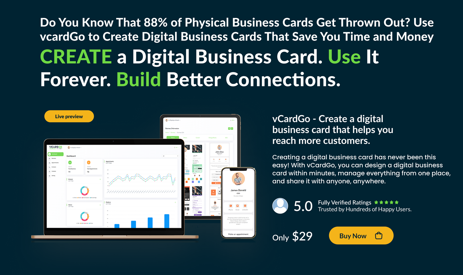 vCardGo SaaS - Digital Business Card Builder - code.market