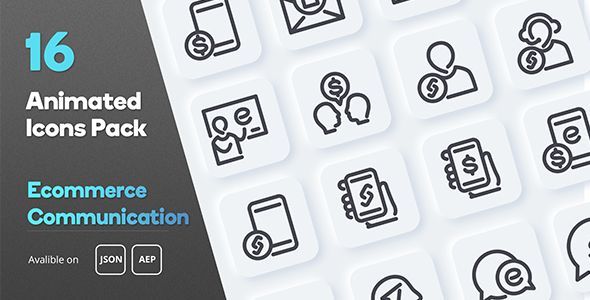 Ecommerce Communication Animated Icons Pack - code.market