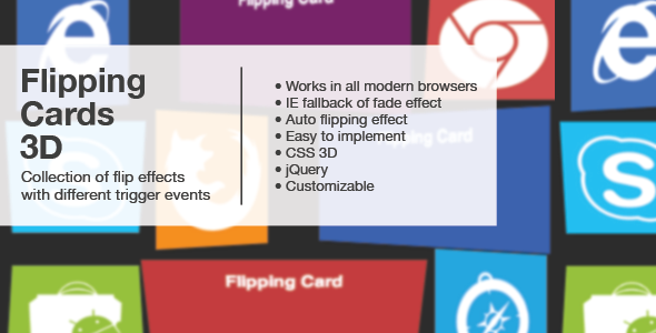 Flipping Cards 3D with jQuery/CSS3 - code.market