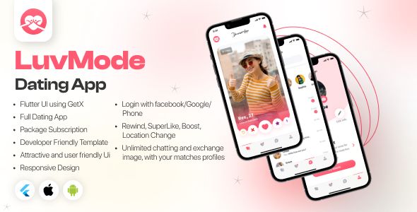 LuvMode Dating App - Tinder Clone Flutter App UI Kit - code.market LuvMode Dating App - Tinder Clone Flutter App UI Kit - code.market