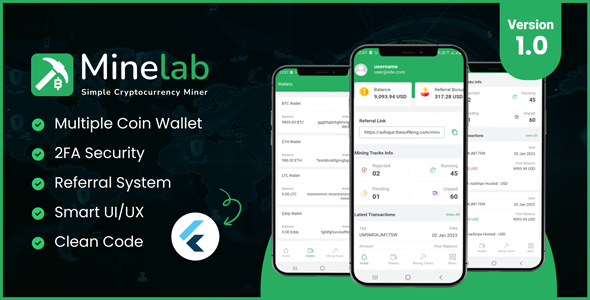 MineLab - Cloud Crypto Mining Mobile Application - code.market
