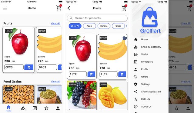GroMart | Grocery & Vegetables Flutter App Template | - code.market