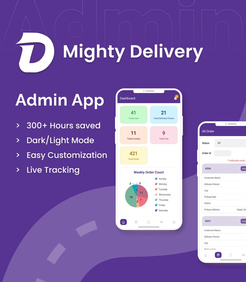 [Add-on] Admin App - Flutter Admin App for MightyDelivery App - code.market