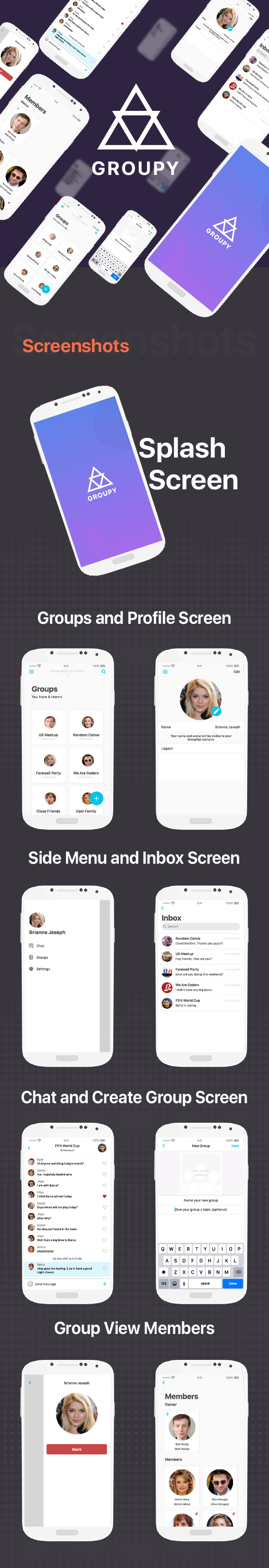 Groupy - Group Chat Messenger App like GroupMe - code.market