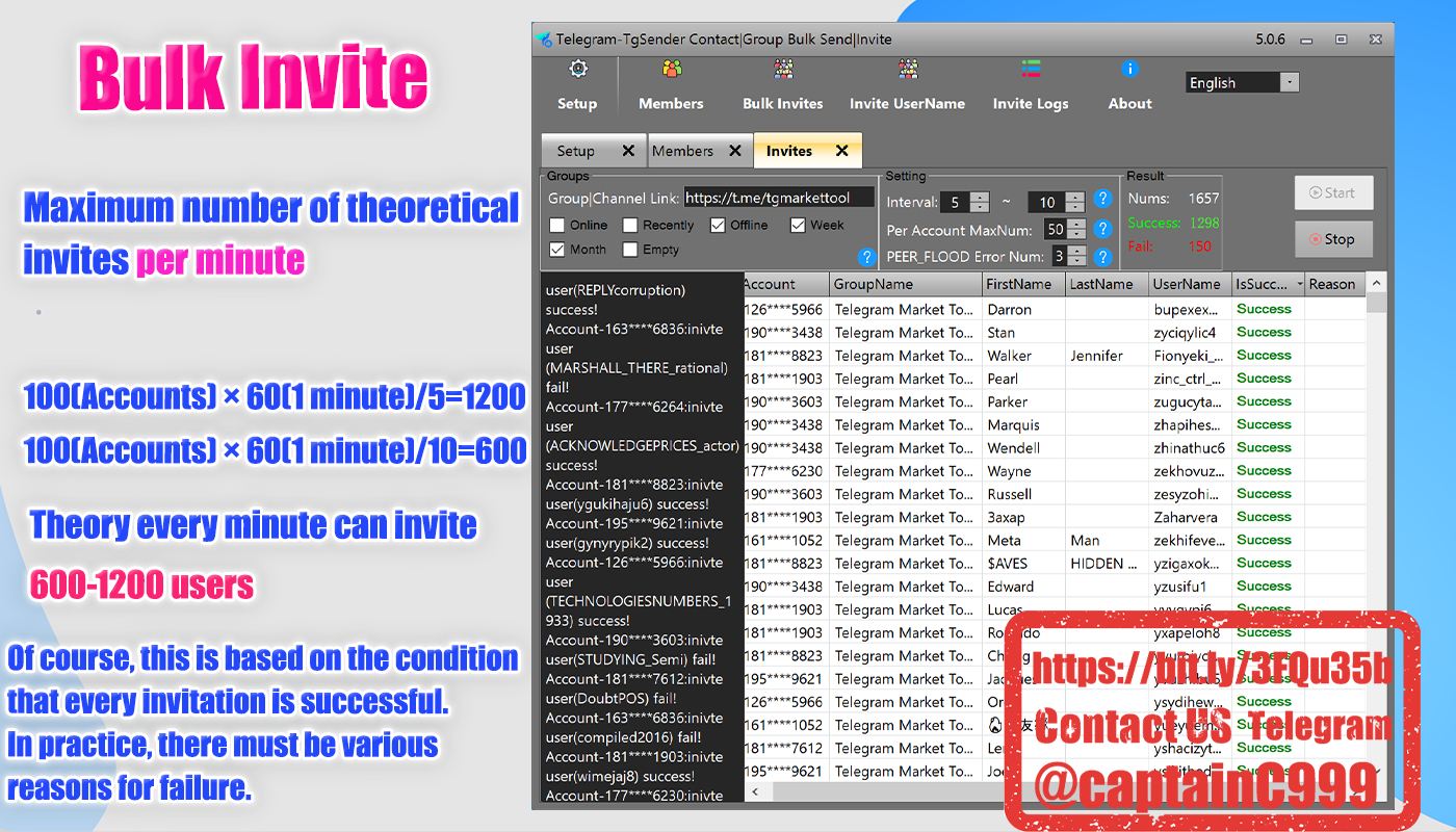 Telegram-TgSender Contact|Group Bulk Send|Invite - code.market