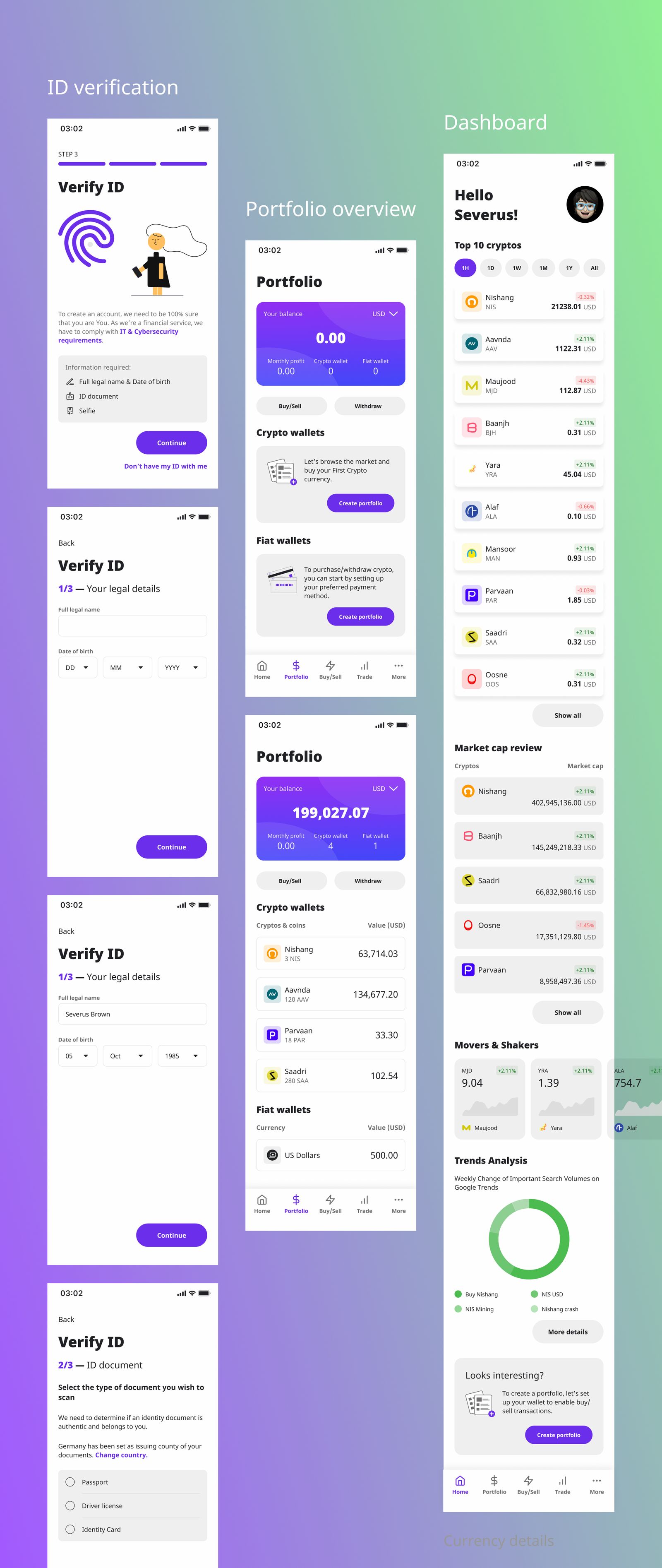 CryptoPouch | A Crypto Wallet FLutter UI Kit - code.market