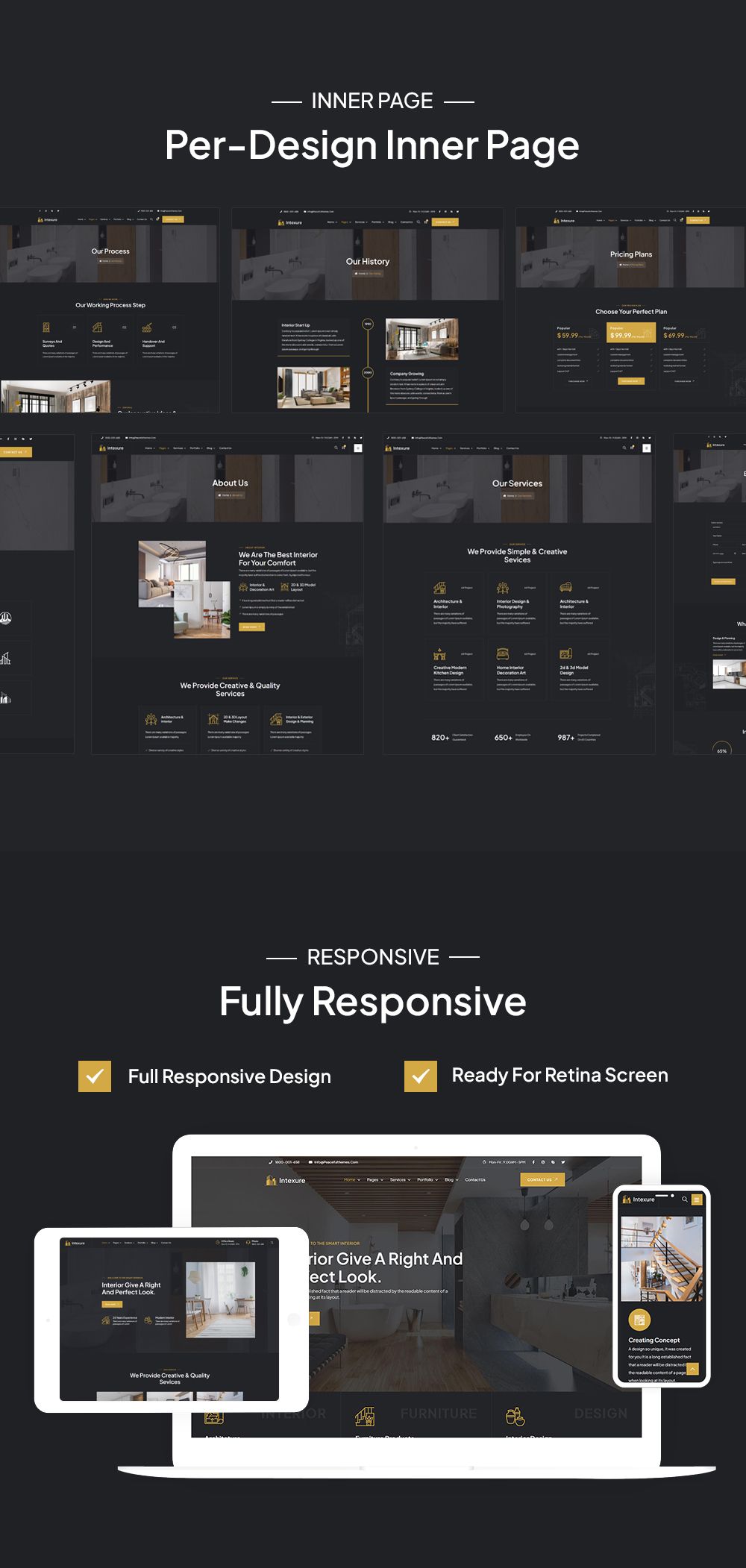 Intexure - Interior Design And Architecture WordPress Theme Wordpress Creative Web - code.market