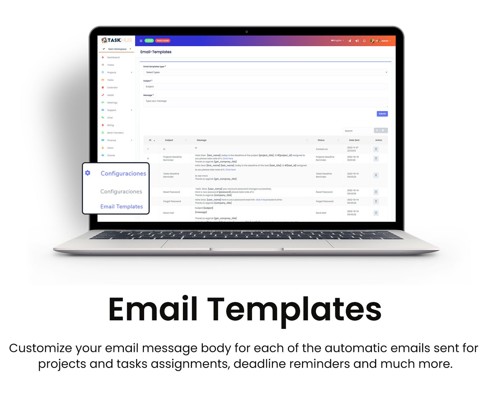 Taskhub SaaS - Project Management Tool, Finance & CRM Tool - code.market