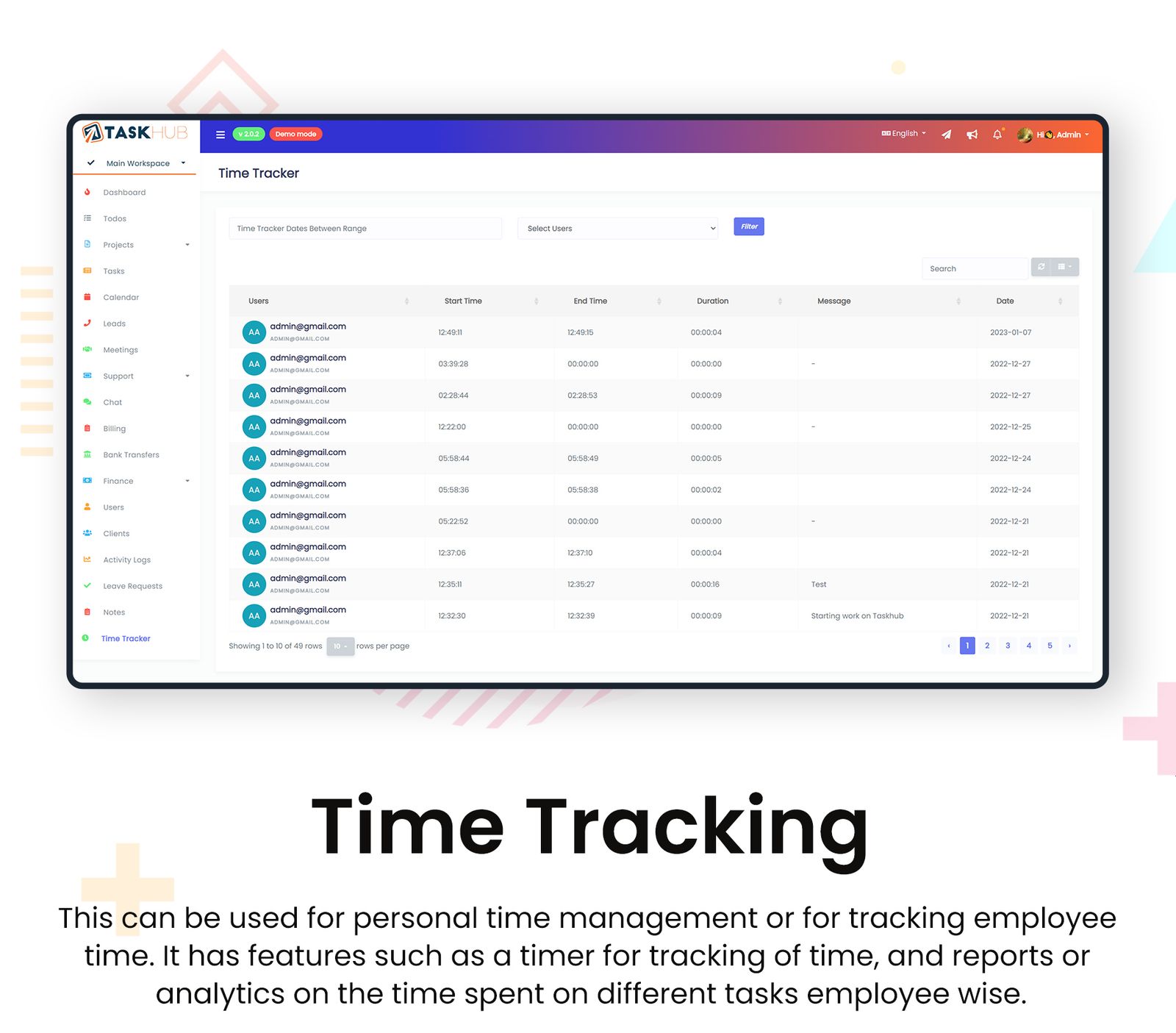 Taskhub SaaS - Project Management Tool, Finance & CRM Tool - code.market