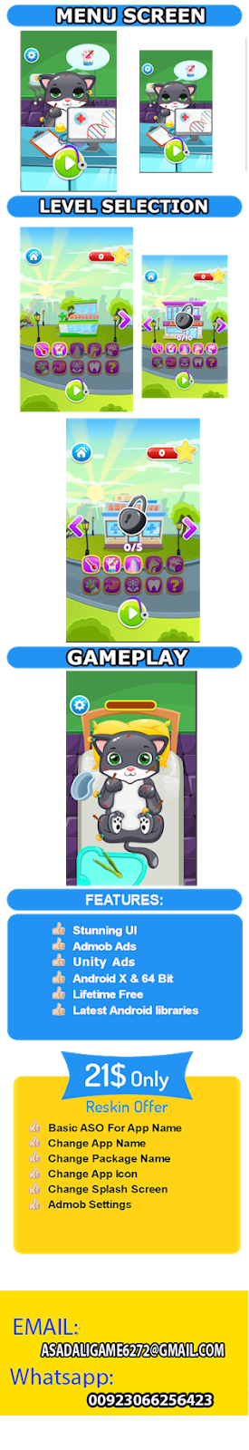 Sick cat Doctor Treatment unity3d android game - code.market