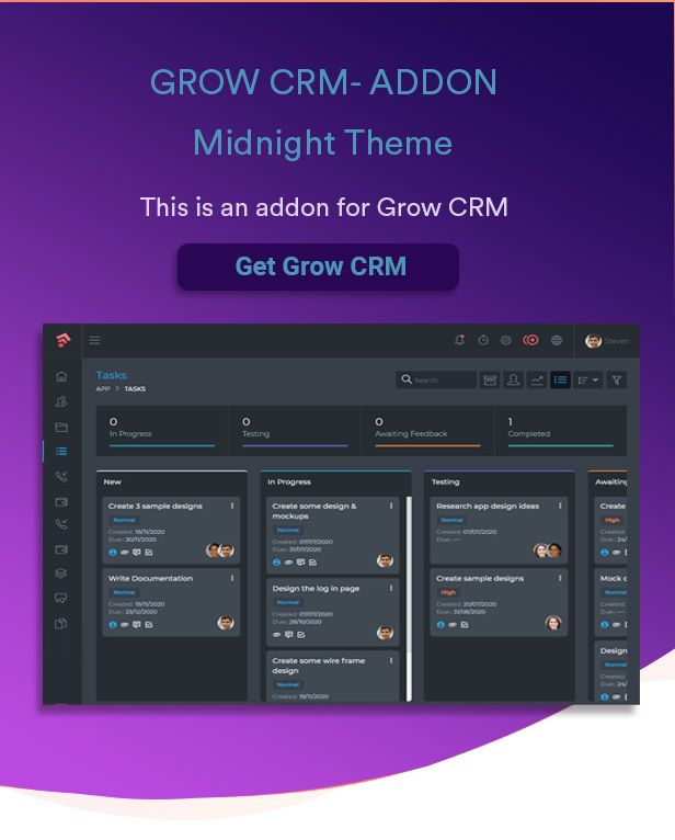 Midnight - Grow CRM Dark Theme - Addon - code.market