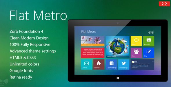 Flat Metro - Responsive WordPress Theme - code.market