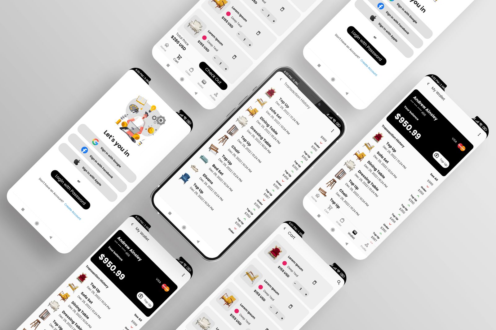 Furniture Store Flutter Mobile App UI Kit Template - code.market Furniture Store Flutter Mobile App UI Kit Template - code.market