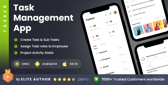 2 App Template | Task Organiser App | Task Management App | Tasker ...