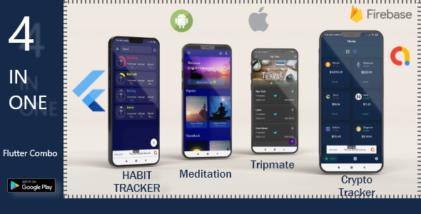 4 in 1 | Flutter bundle App | Crypto tracker, - code.market