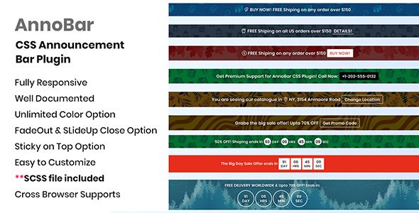 AnnoBar - CSS Announcement Bar Plugin - code.market