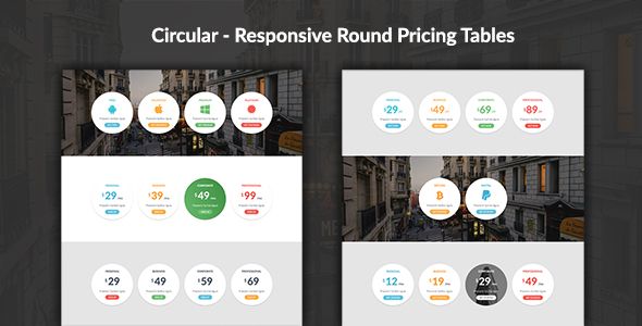 Circular - Responsive Round Pricing Tables - code.market
