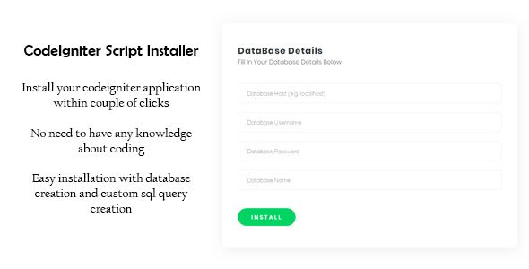 CodeIgniter Script Installer - code.market