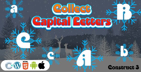 Collect Capital Letters Game (Construct 3 | C3P | - code.market
