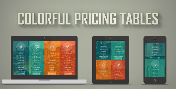 Colorful Pricing Tables - code.market