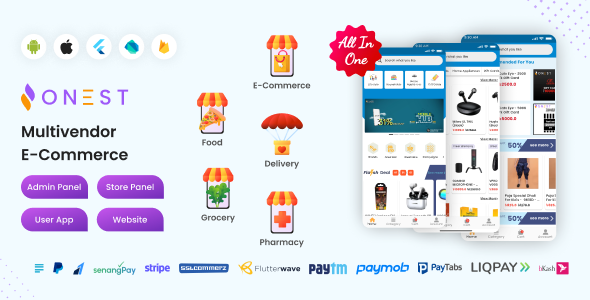 Complete Multi Vendor Ecommerce Mobile App Web Code Market