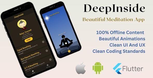 DeepInside : A beautiful Meditation and Breathing Exercises App - code.market
