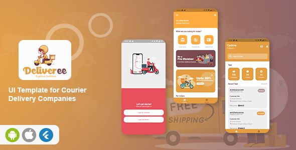 Deliveree - UI Template for Courier & Delivery Companies (Flutter) - code.market