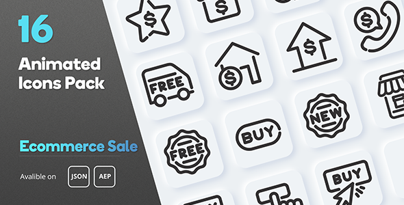 Ecommerce Sale Animated Icons Pack - code.market