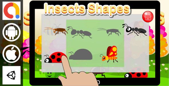 Edukida - Insects Shapes Unity Kids Educational Game - code.market