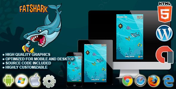 Fat Shark - HTML5 Construct 2 Survival Game - code.market