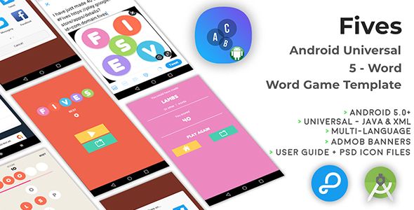 Fives | Android Universal Word Game Template - code.market