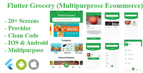 Flutter Grocery ( Multipurpose e-commerce) - code.market