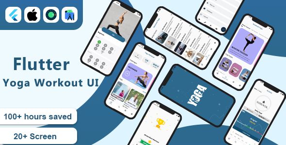 Flutter Yoga Workout Android App Template + ios App - code.market