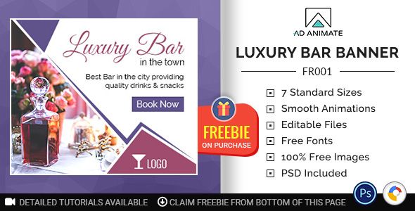 Food & Restaurant | Luxury Bar Banner (FR001) - code.market