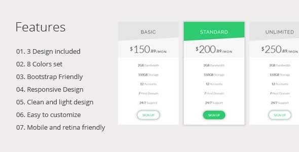 Generic Pricing Table - code.market