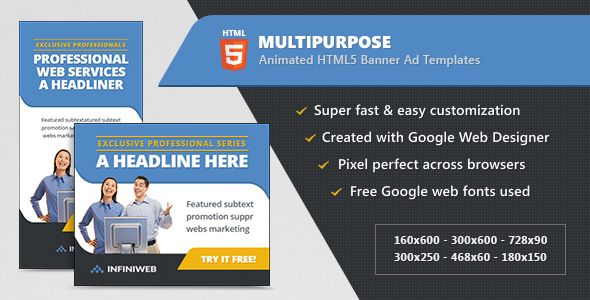 HTML5 Multipurpose Banner Ad Templates - code.market HTML5 Multipurpose Banner Ad Templates - code.market
