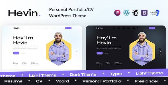 Hevin - Personal Portfolio/CV WordPress Theme - code.market