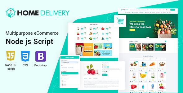 Home Delivery Ecommerce CMS Node JS Script - code.market