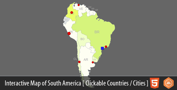Interactive Map of South America - code.market
