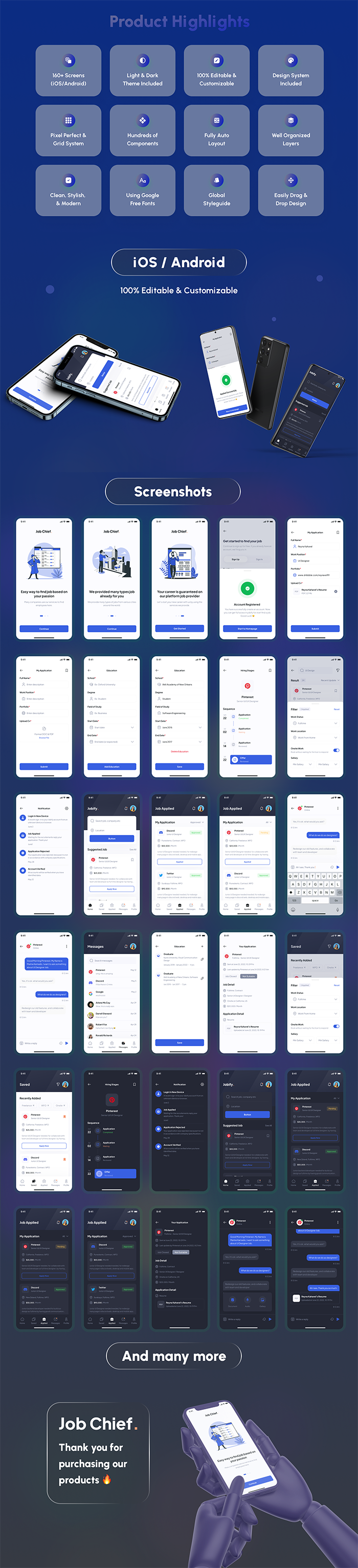 Job Chief Job Finder Flutter App Ui Template Figma File Included