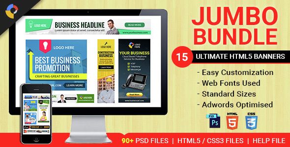 Jumbo Bundle - Collection of HTML5 Animated Banner Templates - code.market