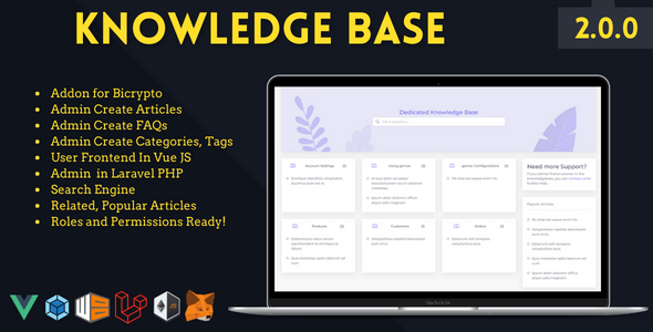 Knowledge Base & FAQs addon for Bicrypto - code.market