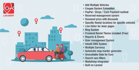 LaraRent - Multipurpose Vehicle Rental System Laravel Script - code.market