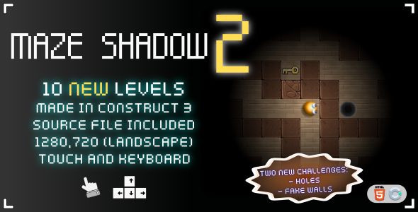 Maze Shadow 2 - HTML5 Casual game - code.market