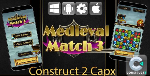 Medieval Match 3 - HTML5 Game (Capx) - code.market