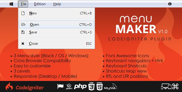 Menu Maker Codeigniter Plugin Navigation Code market